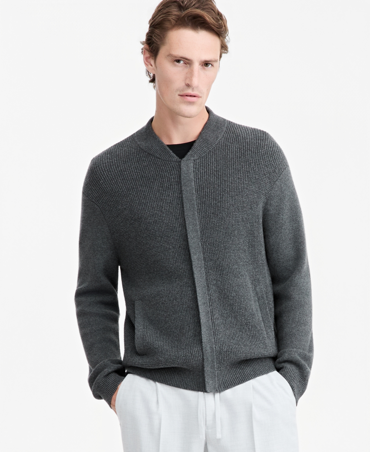 Click here for Alfani Mens Textured Zip Bomber Sweater  Macys Exc... prices
