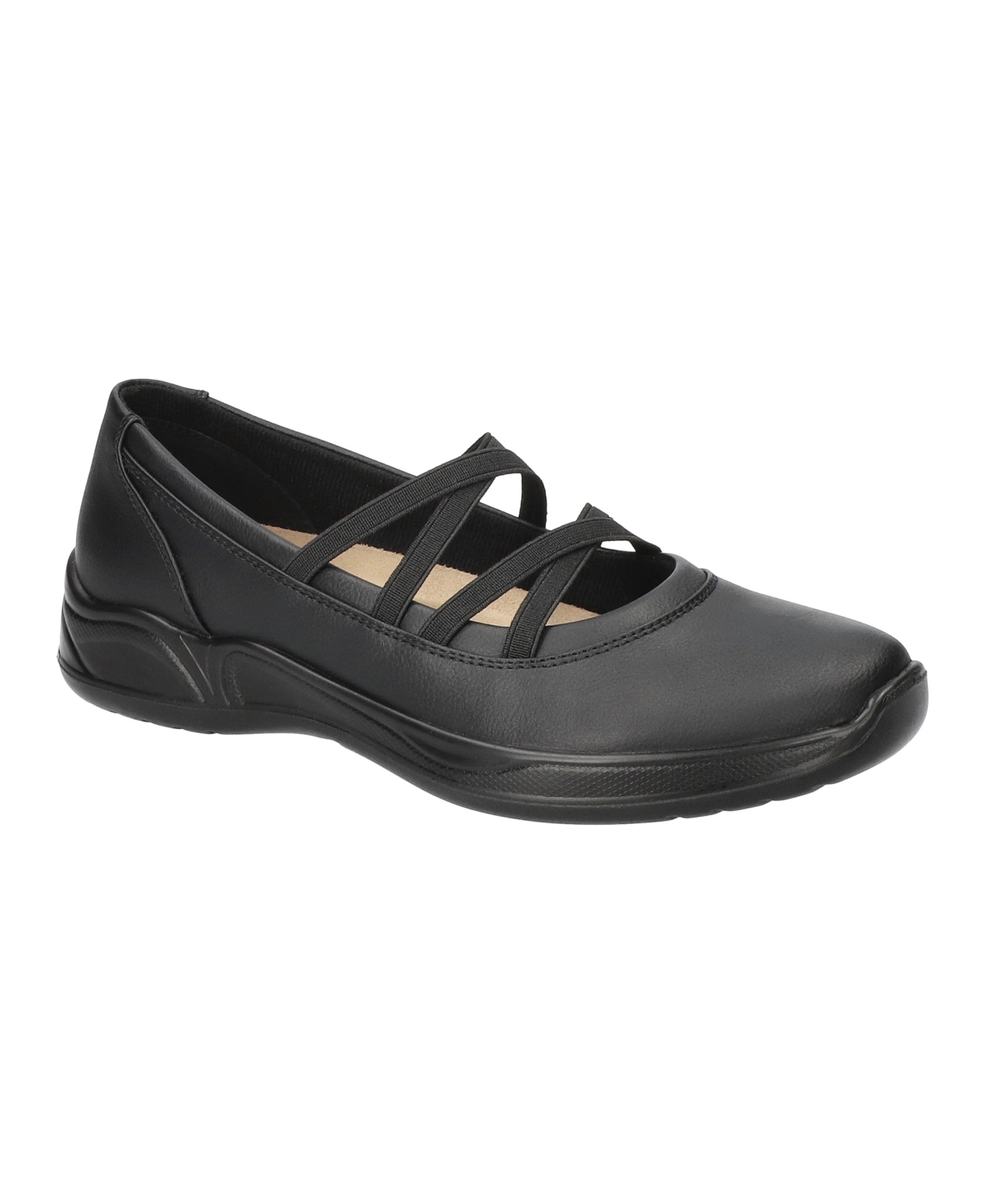 Click here for Easy Street Womens Madge Strappy Flats - Black prices