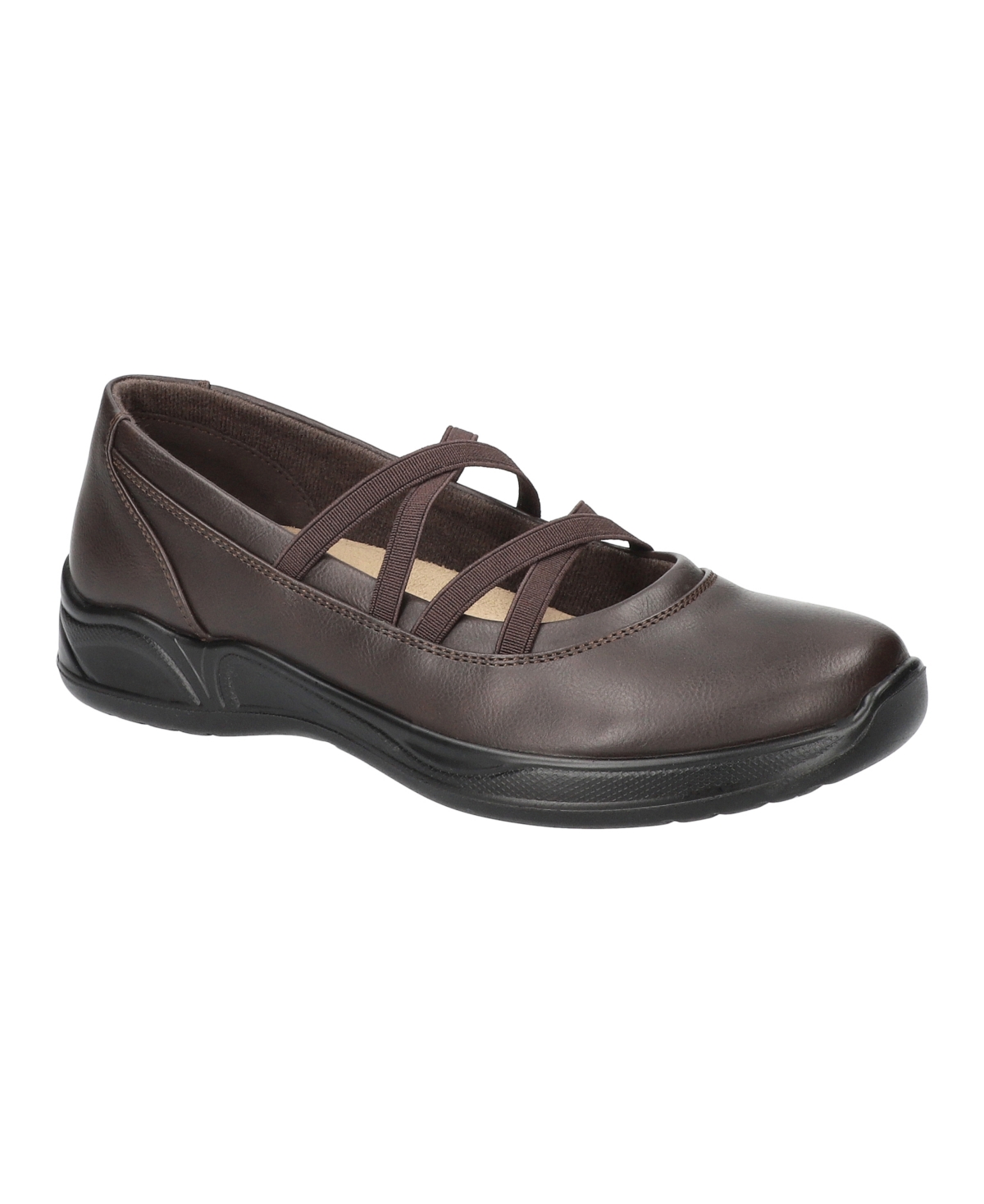 Click here for Easy Street Womens Madge Strappy Flats - Brown prices
