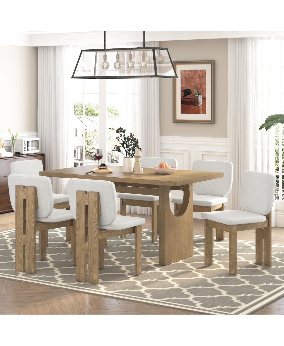 Click here for Streamdale Furniture 7-Piece Retro Dining Table Se... prices