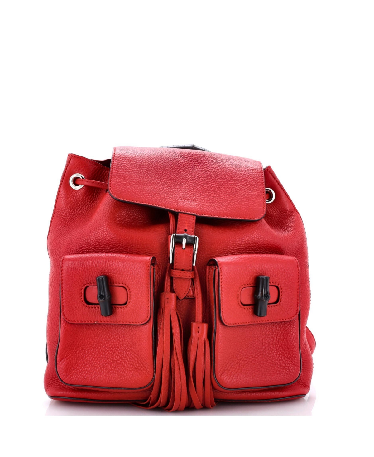 Click here for Pre-Owned Gucci Medium Bamboo Tassel Backpack Leat... prices