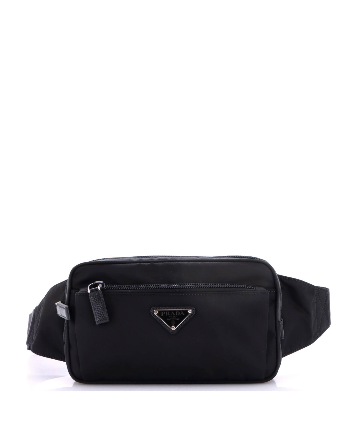 Click here for Pre-Owned Prada Small Zip Waist Bag Tessuto - Blac... prices