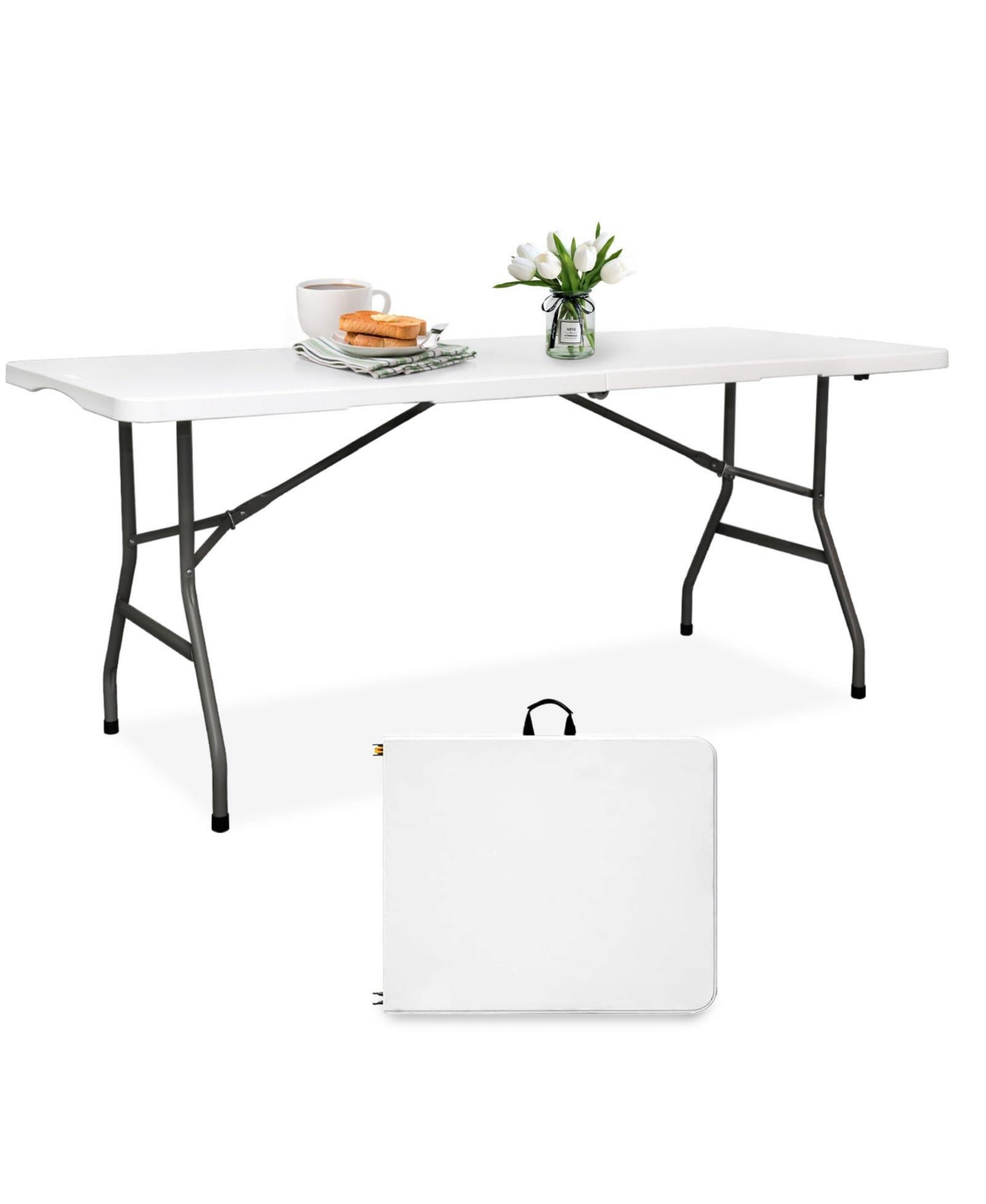 Click here for Piscifun 6ft Folding Table Plastic Portable Banque... prices