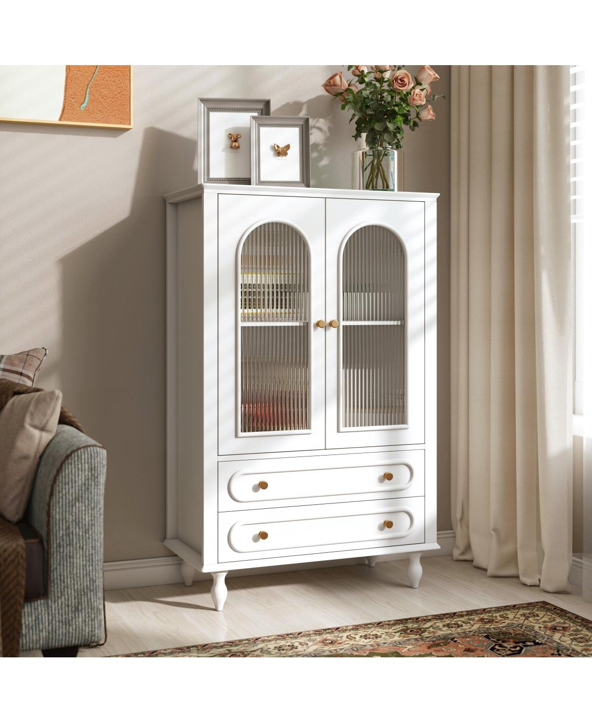 Click here for Streamdale Furniture 46.5 Ribbed Glass Display Cab... prices