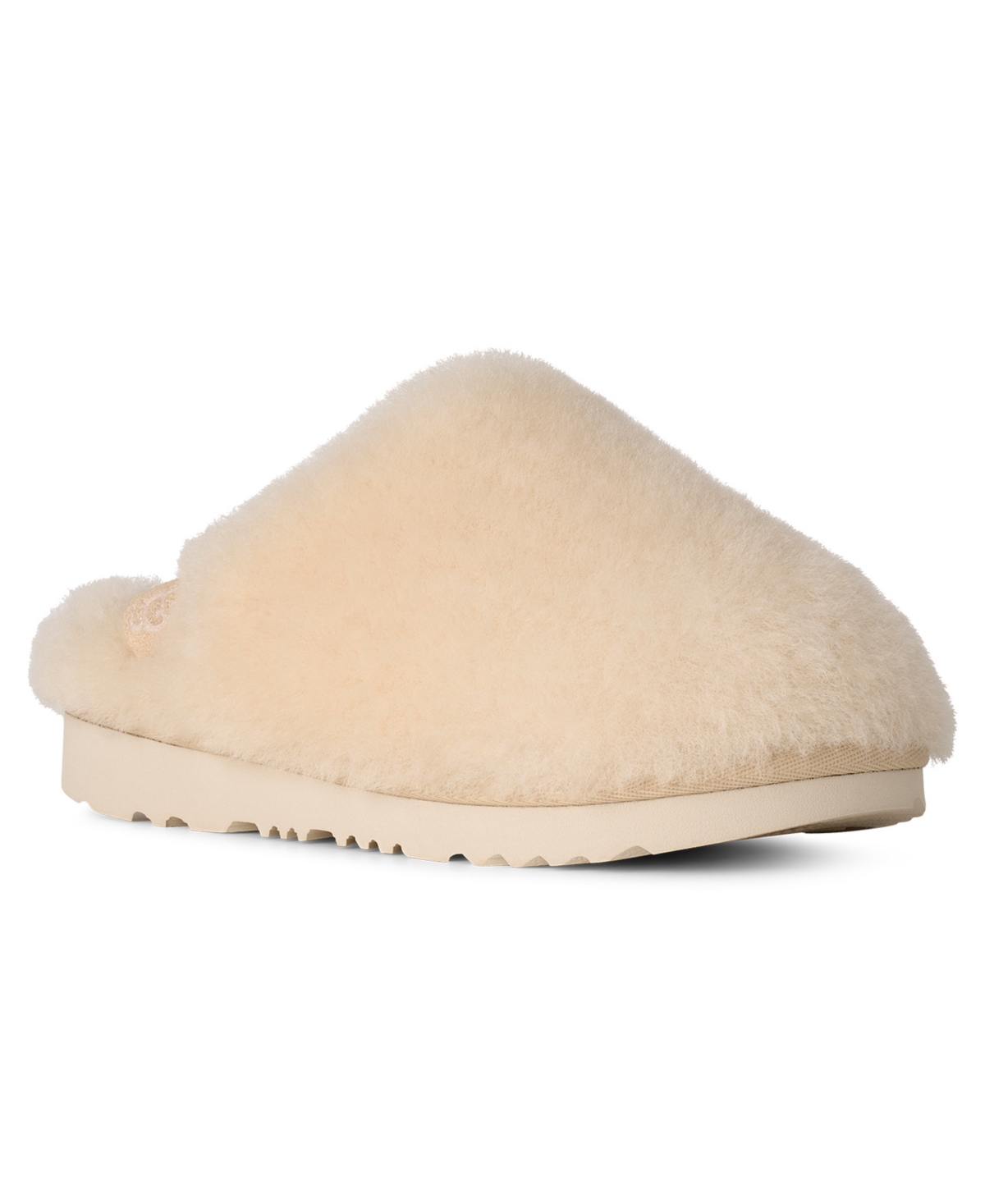 Click here for Ugg Kids Classic Fluffed Slip-On Slippers - Natura... prices