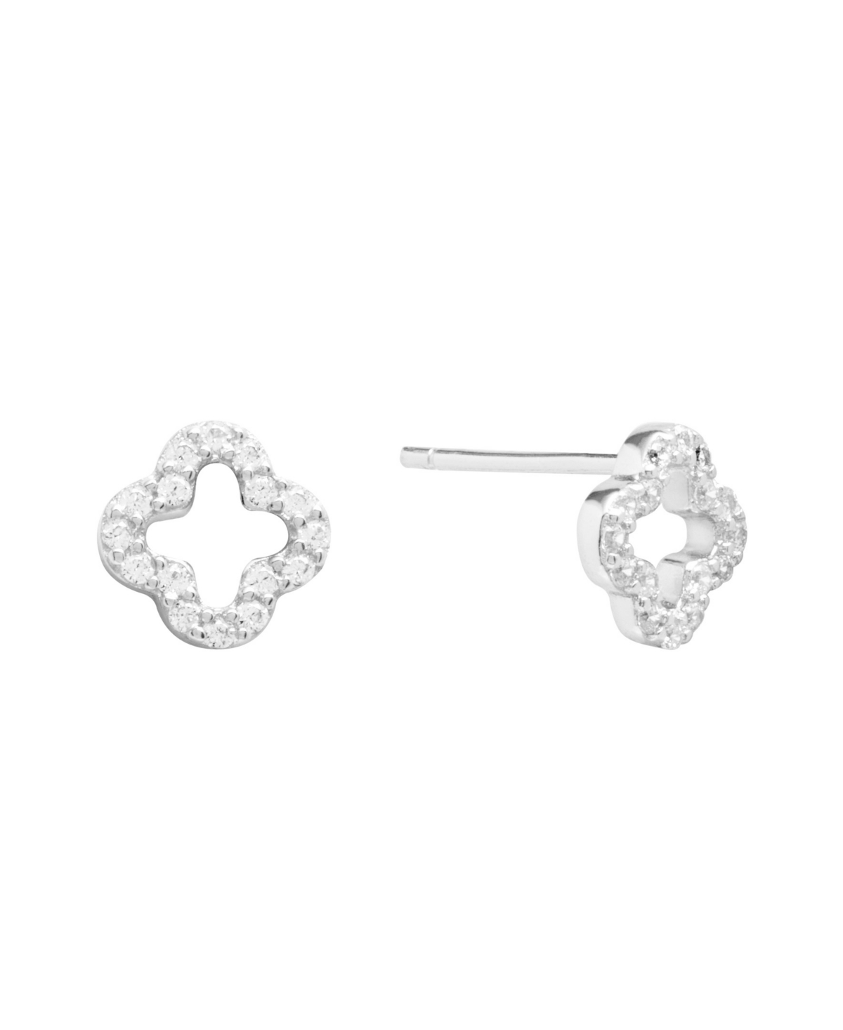 Click here for Macys Cubic Zirconia Open Clover Stud Earrings - S... prices