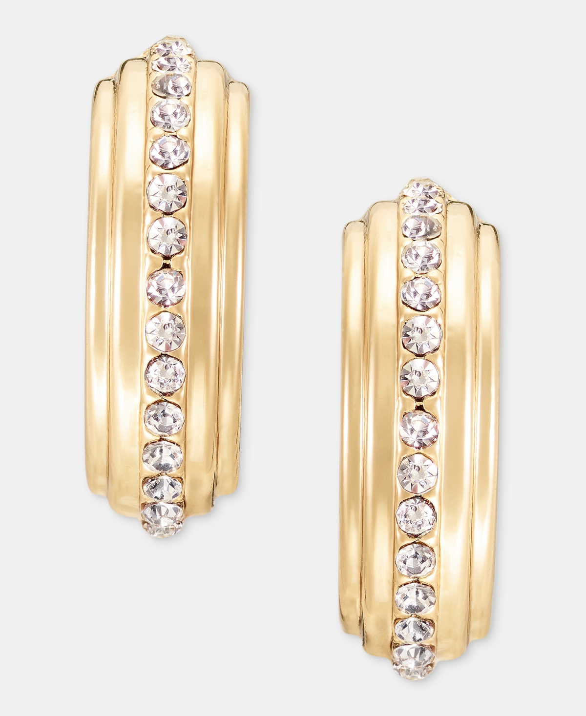 Click here for Anne Klein Small Pave C-Hoop Earrings  0.83 - Crys... prices