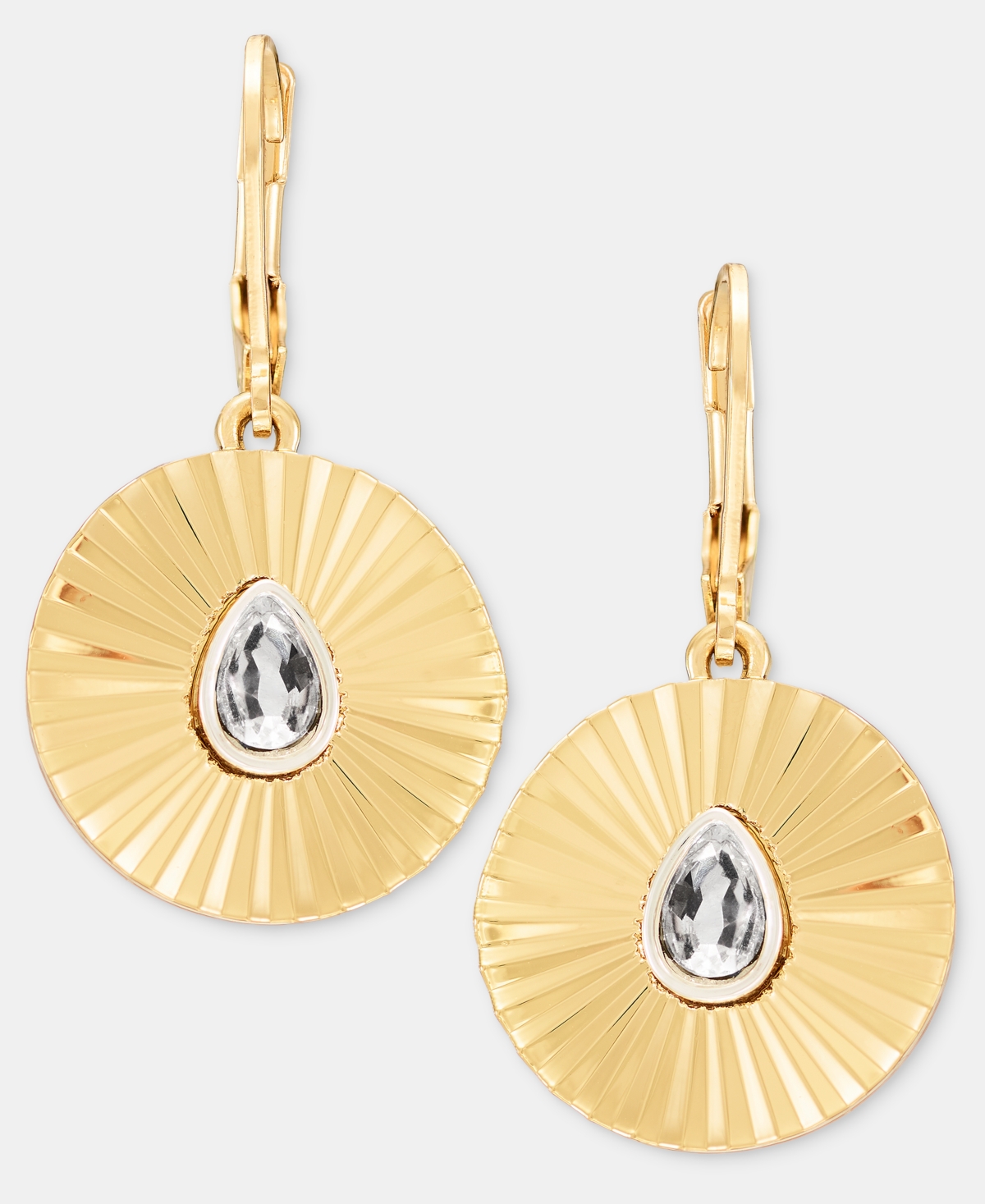 Click here for Anne Klein Crystal Radial Textured Drop Earrings -... prices