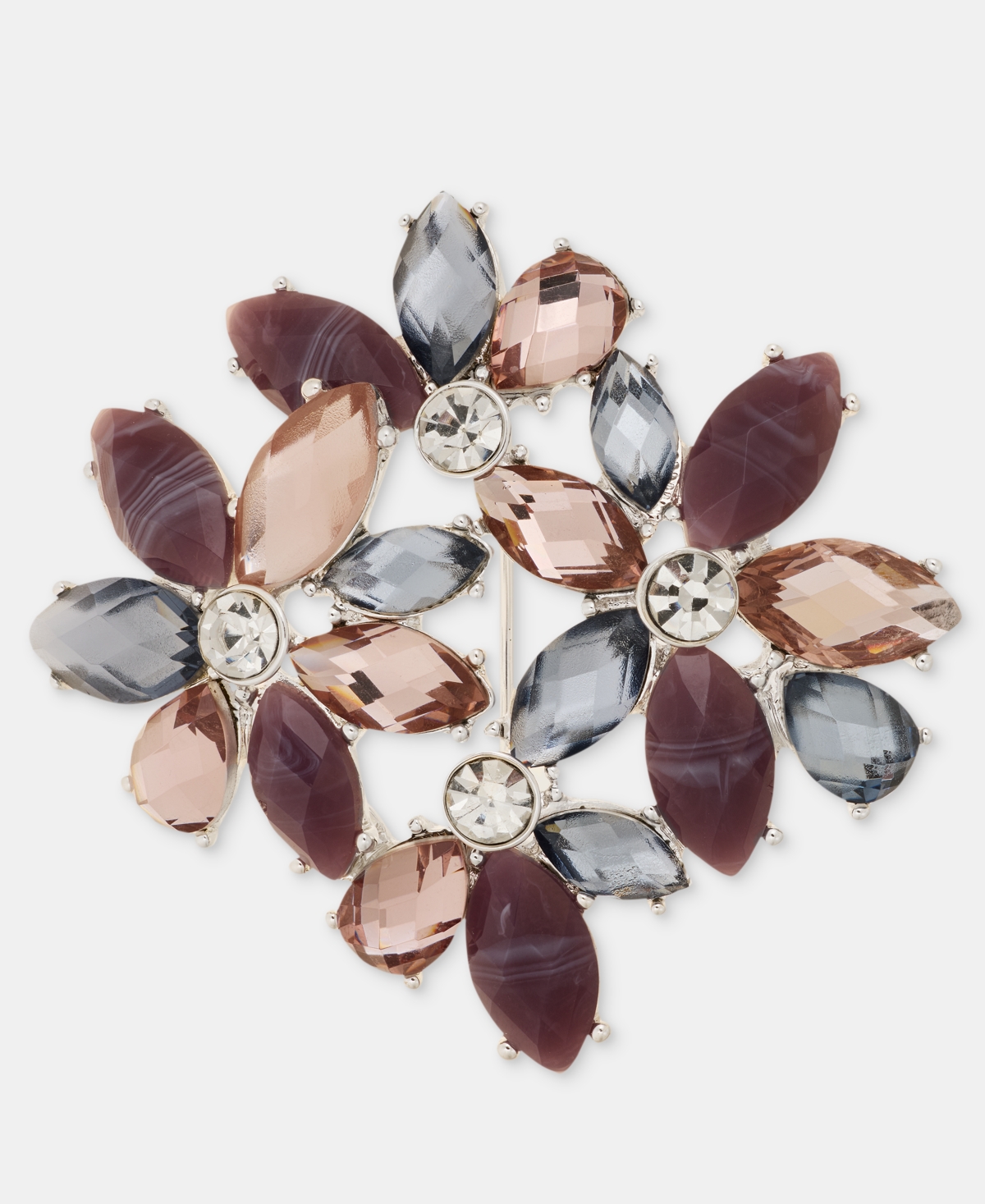 Click here for Anne Klein Stone Flower Cluster Pin - Purple prices