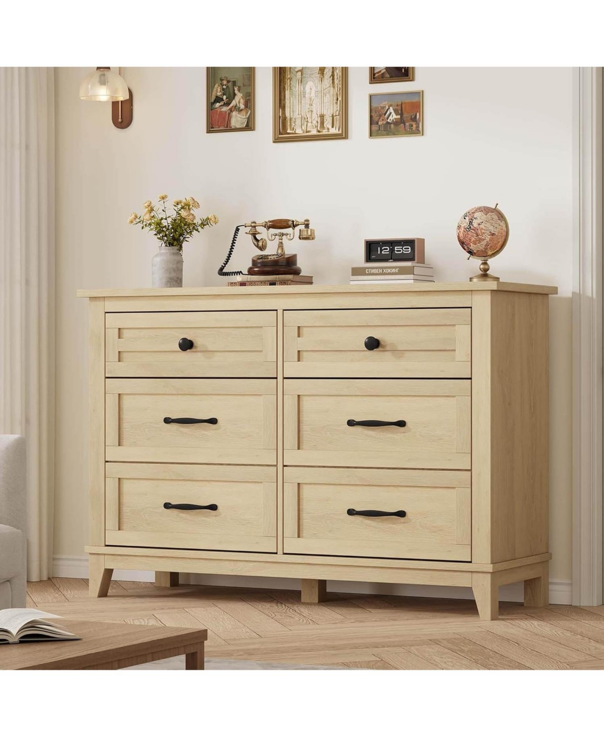 Click here for homfan 6-Drawer Dresser 47 Wide  Wooden Storage Ch... prices
