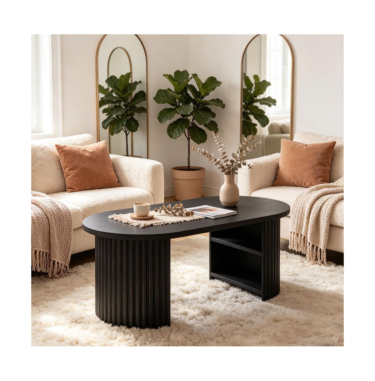 Click here for homfan Mid Century Modern Coffee Table - Black prices