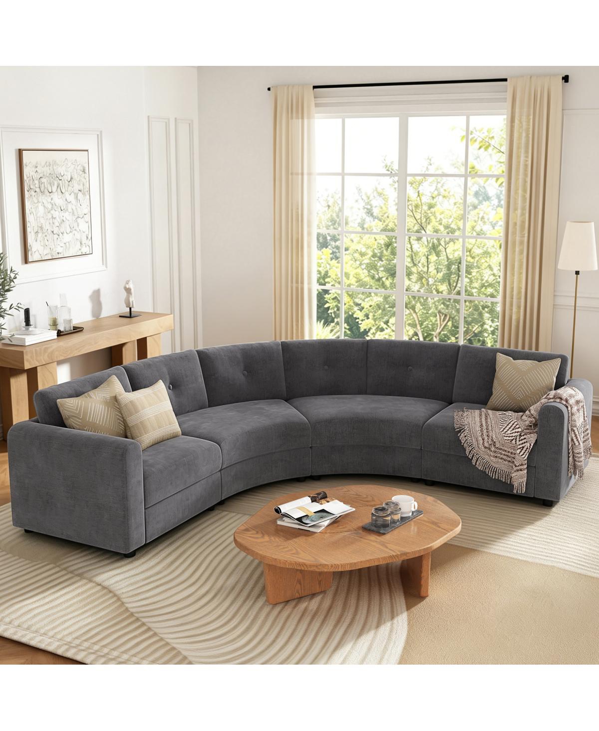 Click here for Streamdale Furniture 4-Piece Upholstered Curved Mo... prices