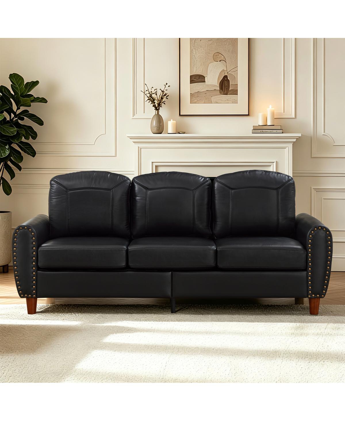 Click here for Streamdale Furniture 81.5 Classic Faux Leather Rol... prices