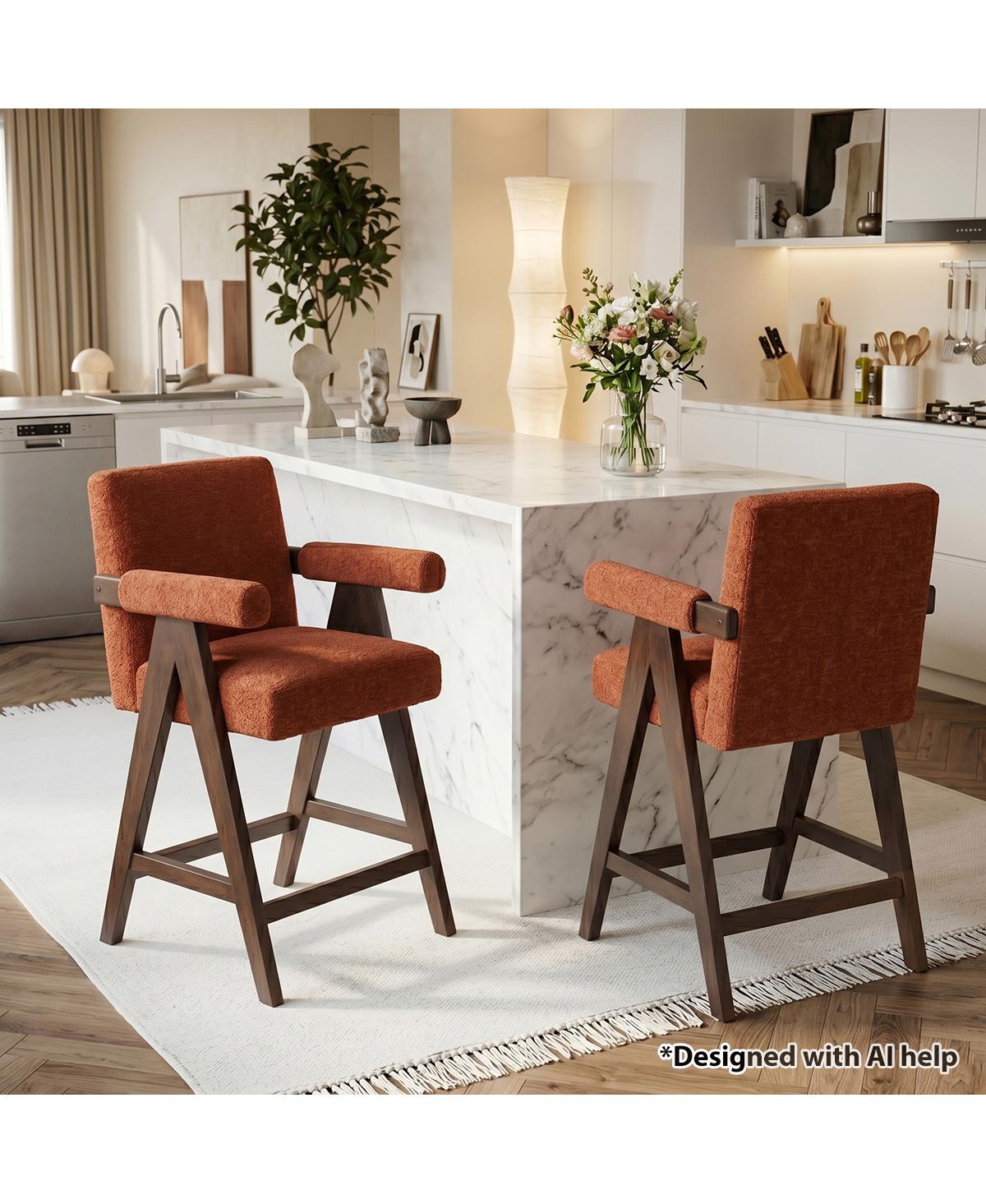 Click here for Maison Boucle Set of 2 Upholstered Counter Height... prices