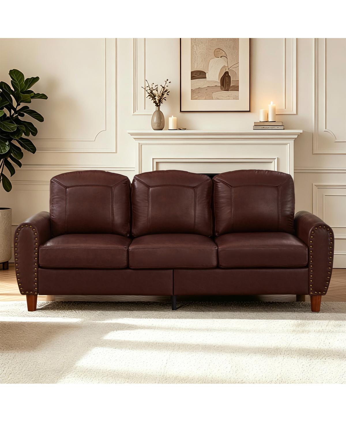 Click here for Streamdale Furniture 81.5 Classic Faux Leather Rol... prices