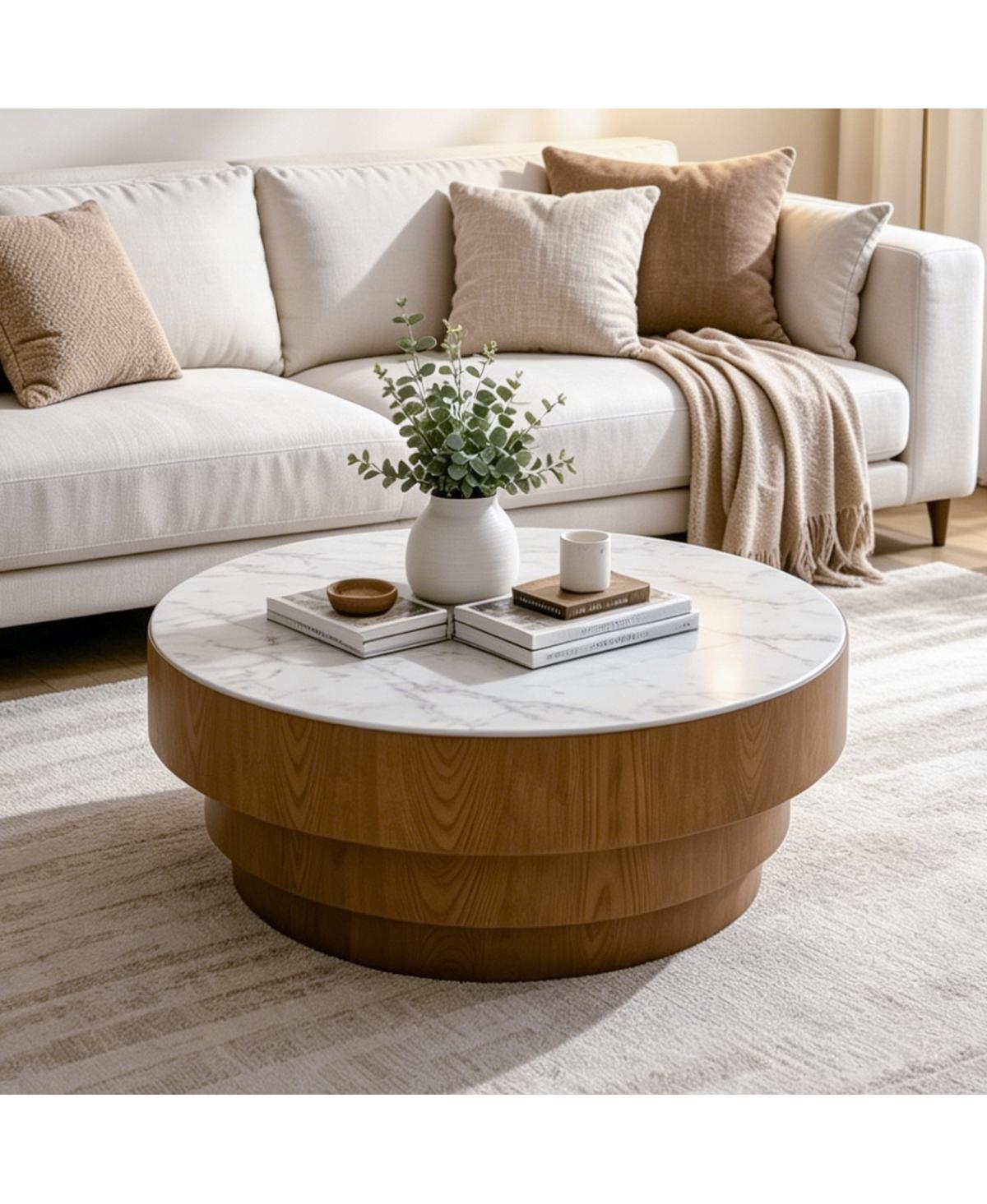 Click here for Streamdale Furniture 31.5 Round Sintered Stone Cof... prices