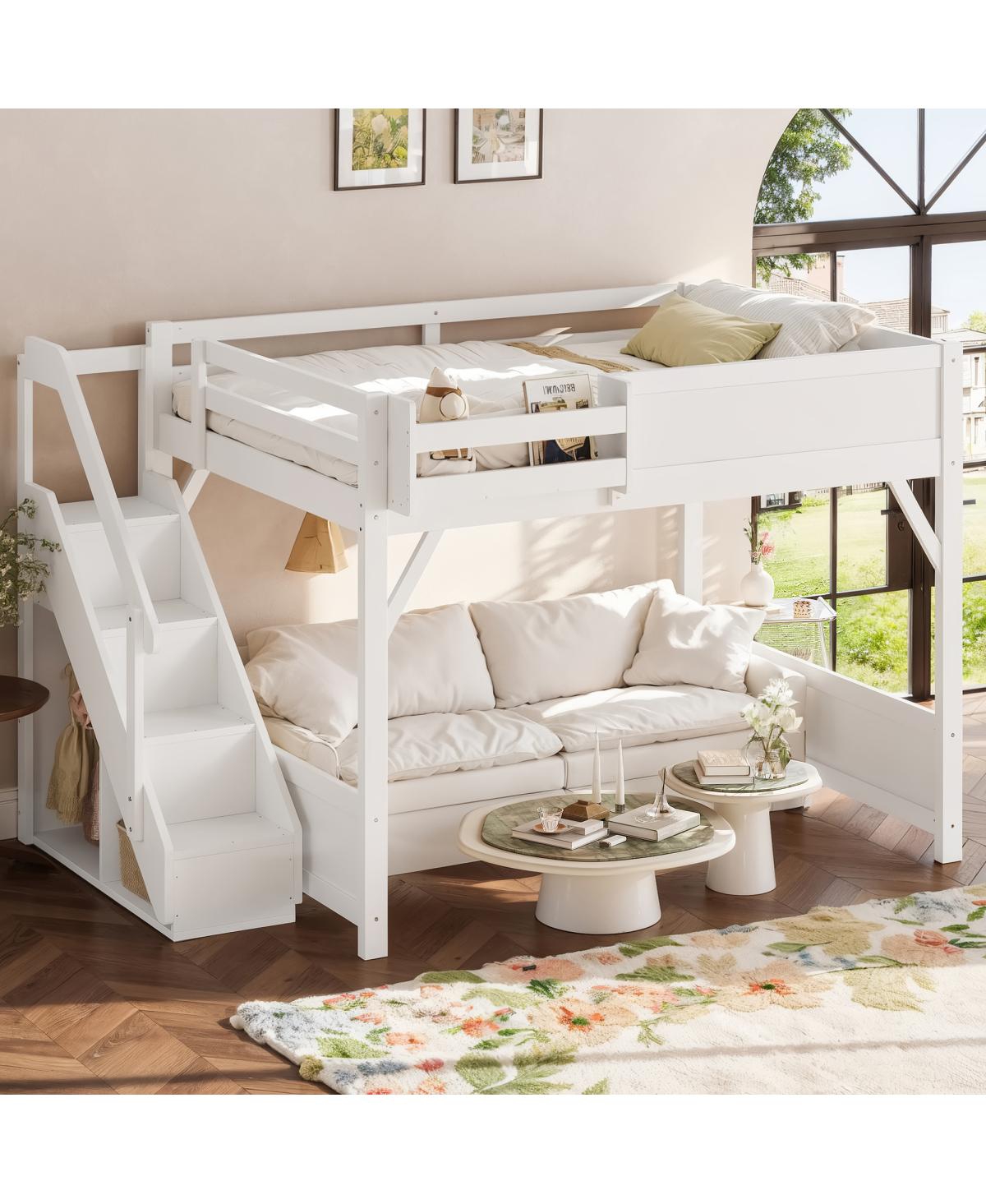 Click here for Streamdale Furniture Queen Size Loft Bed with Ward... prices