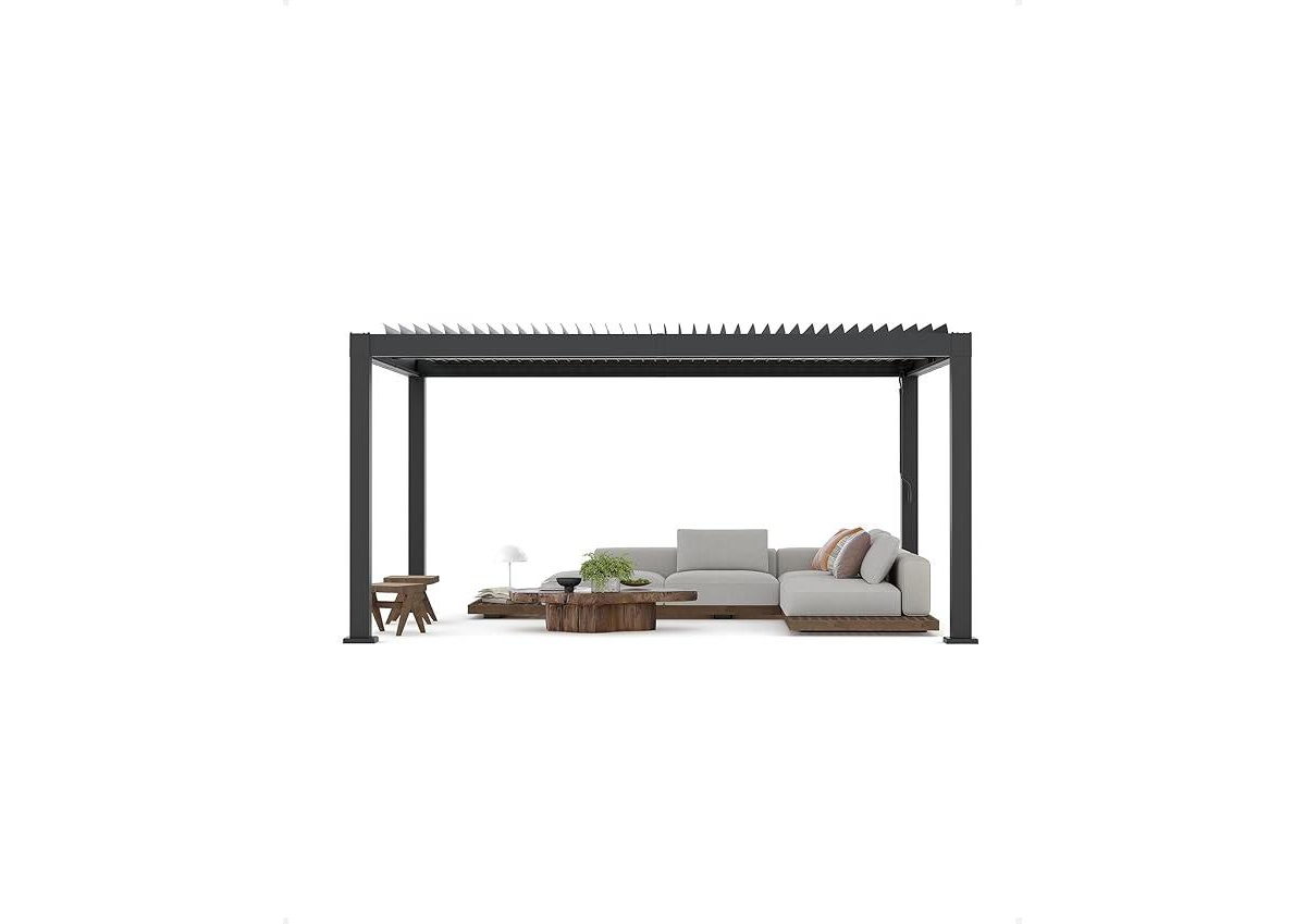 Click here for homfan All-Aluminum Louvered Pergola with Adjustab... prices