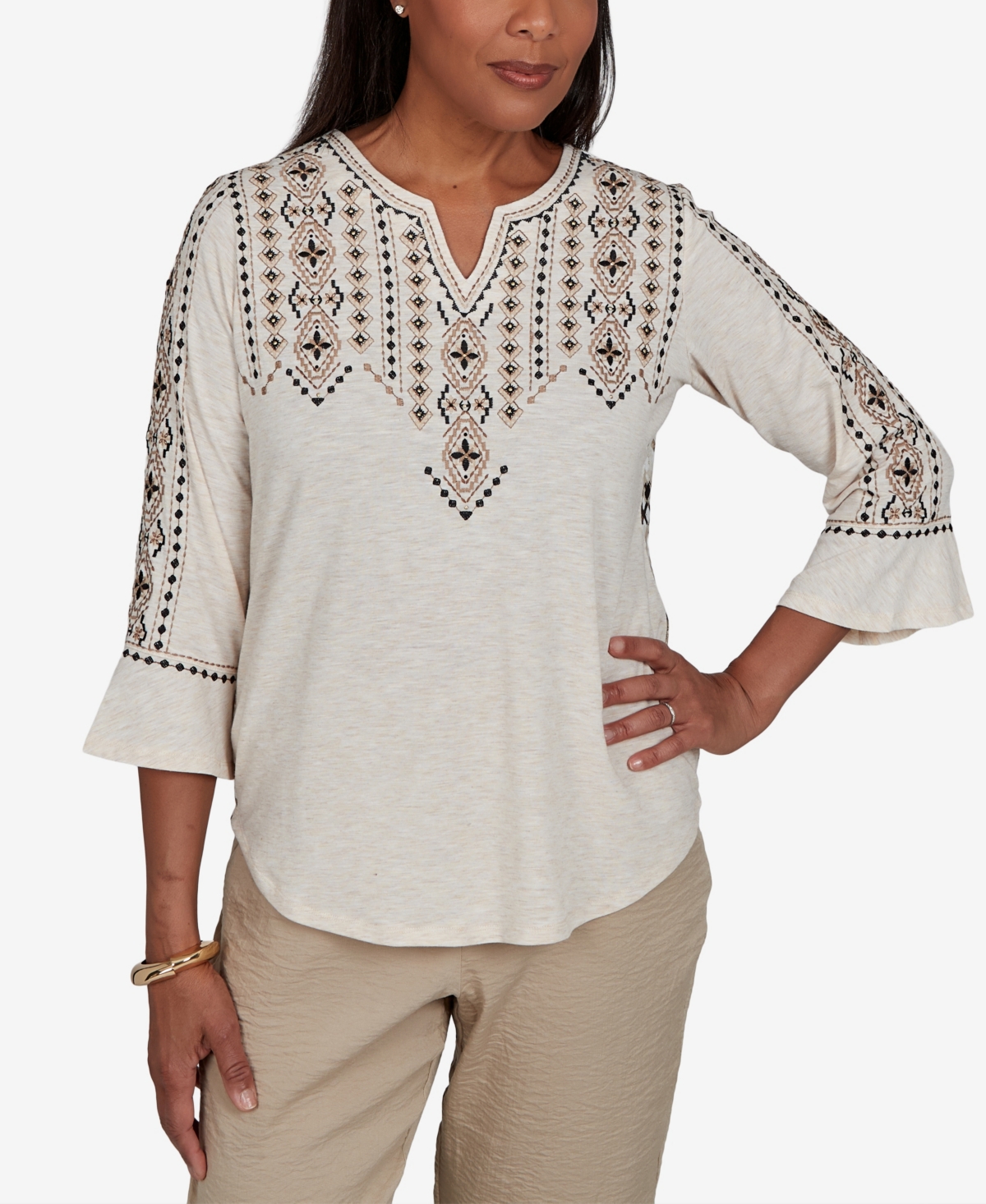 Click here for Alfred Dunner Womens Travel Advisory Geo Embroider... prices