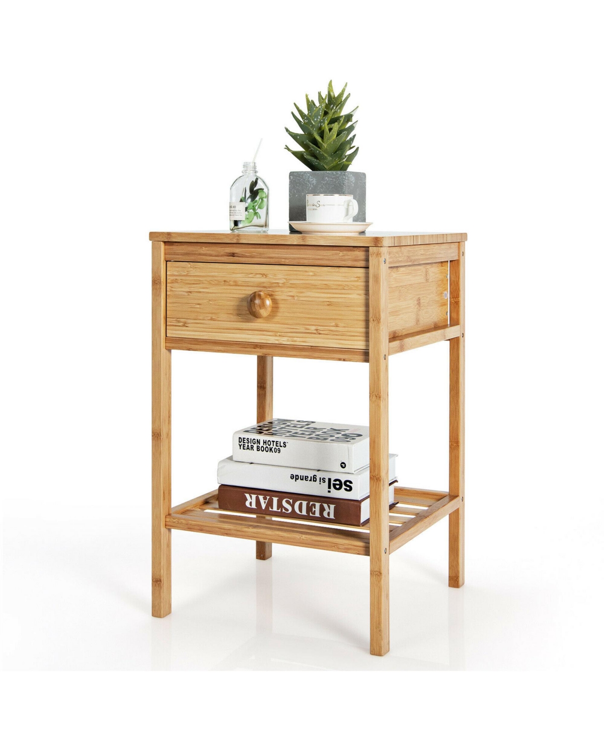 Click here for Gymax Bamboo Nightstand Natural Side End TableDraw... prices