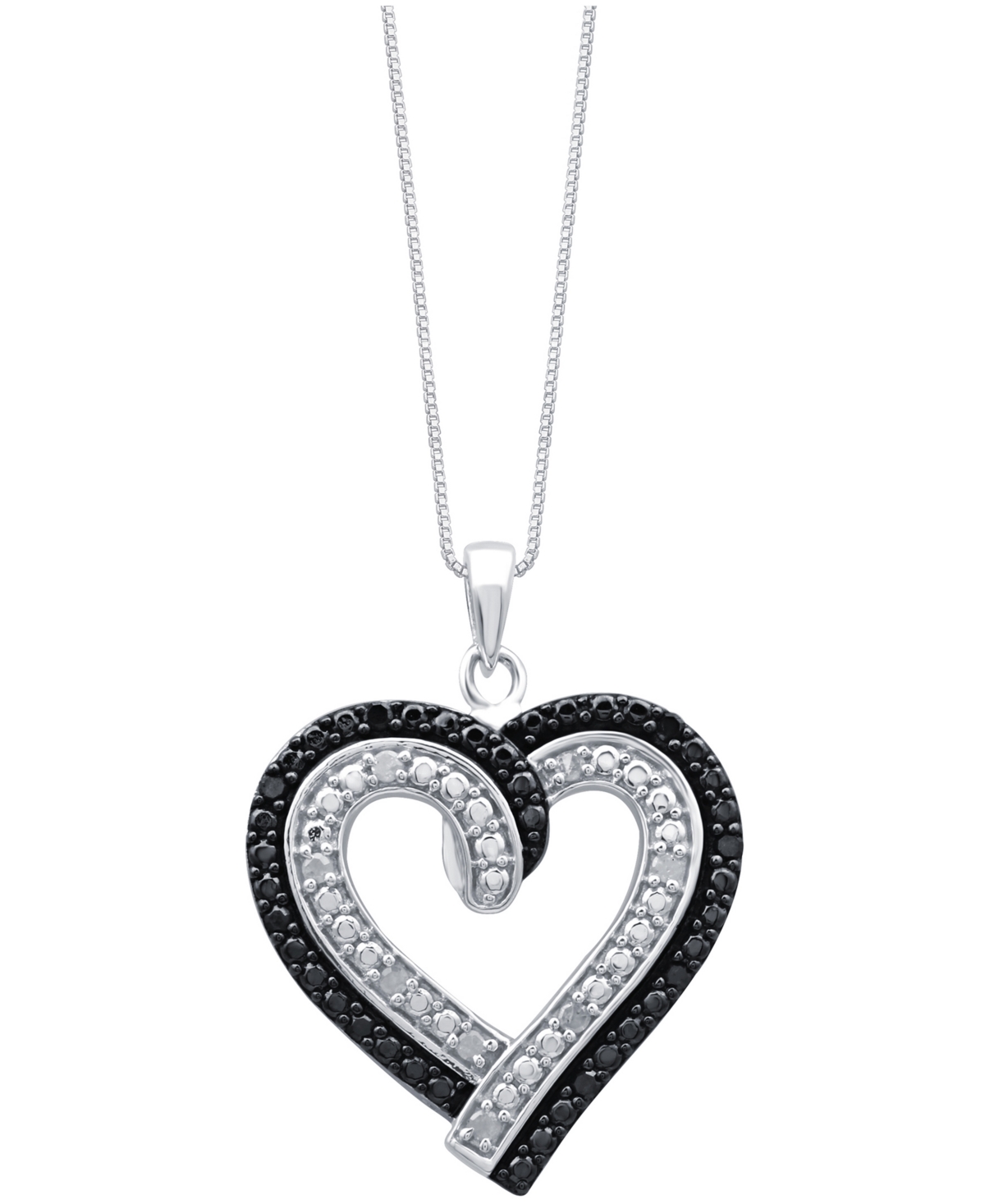 Click here for Black & White Diamond Heart 18 Pendant Necklace (1... prices