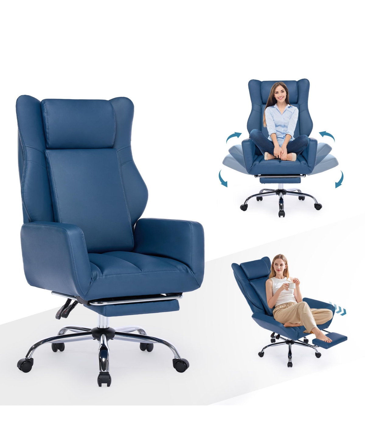 Click here for Dyhome Pu Leather Cross-legged Office Chair  Criss... prices