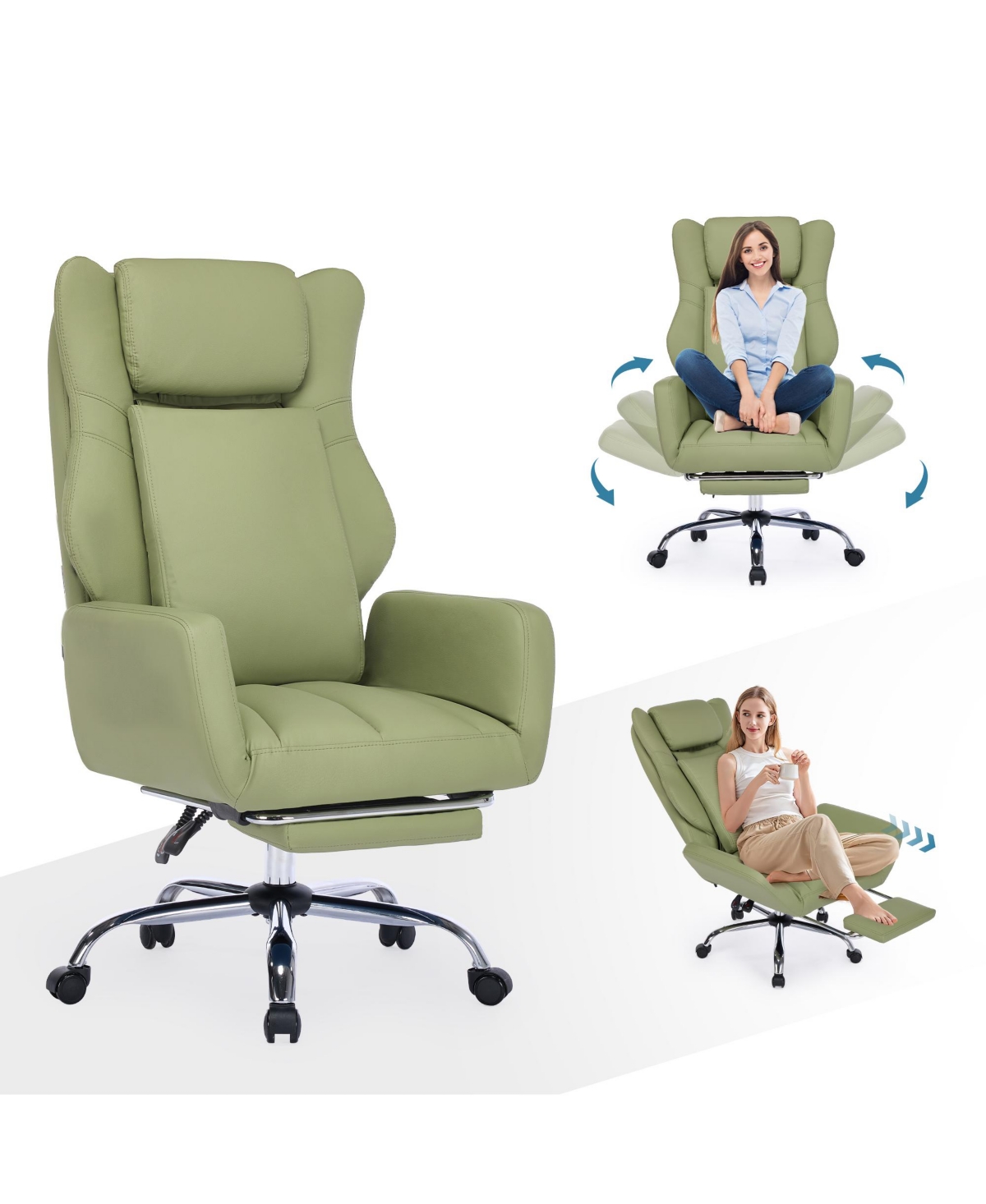 Click here for Dyhome Pu Leather Cross-legged Office Chair  Criss... prices