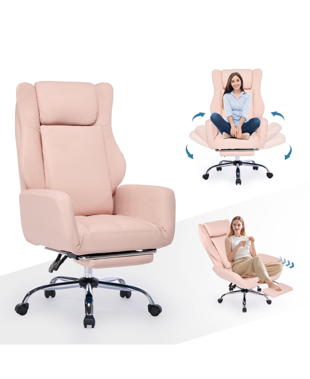 Click here for Dyhome Pu Leather Cross-legged Office Chair  Criss... prices