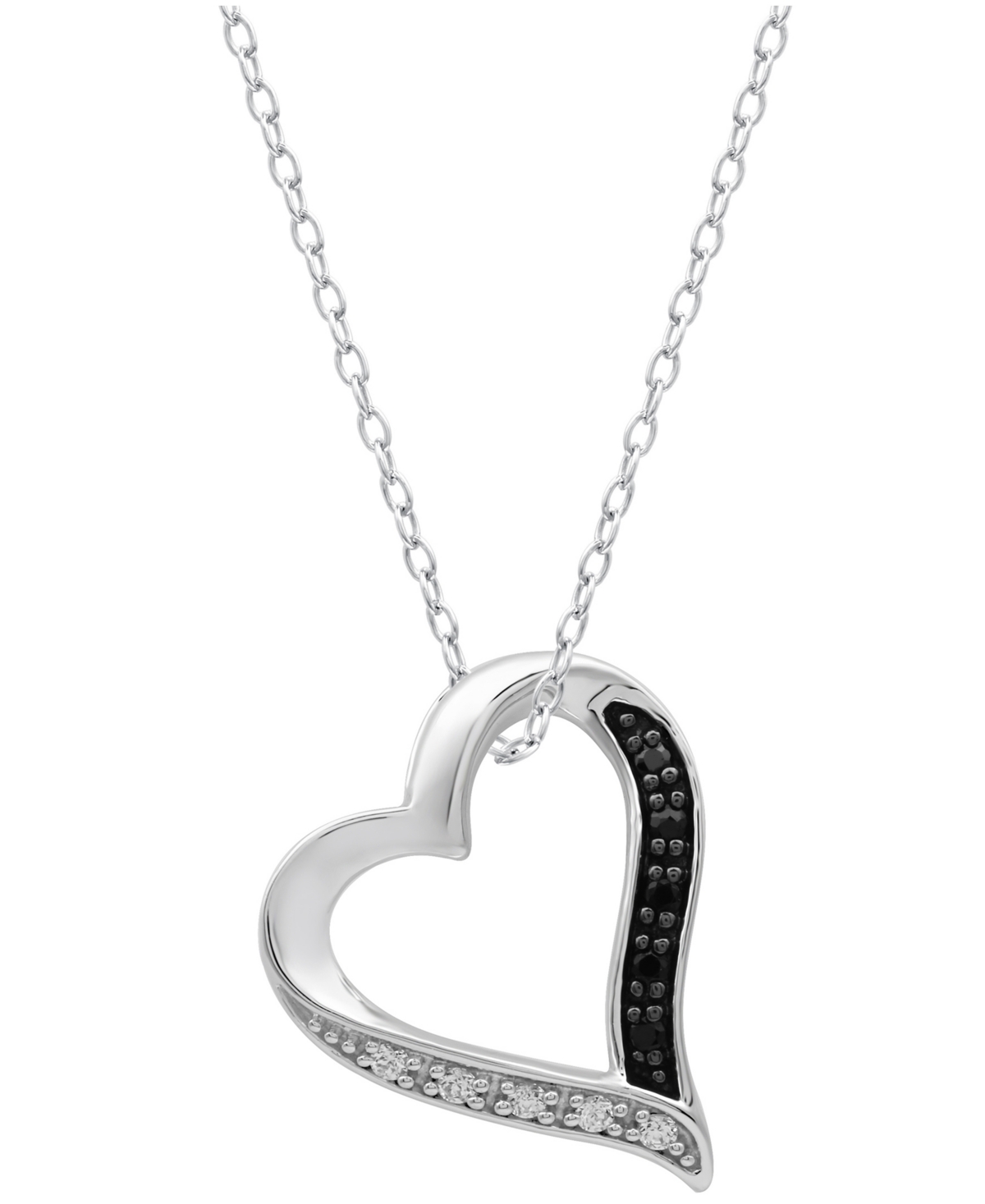 Click here for Black and White Diamond Heart Pendant Necklace (1/... prices
