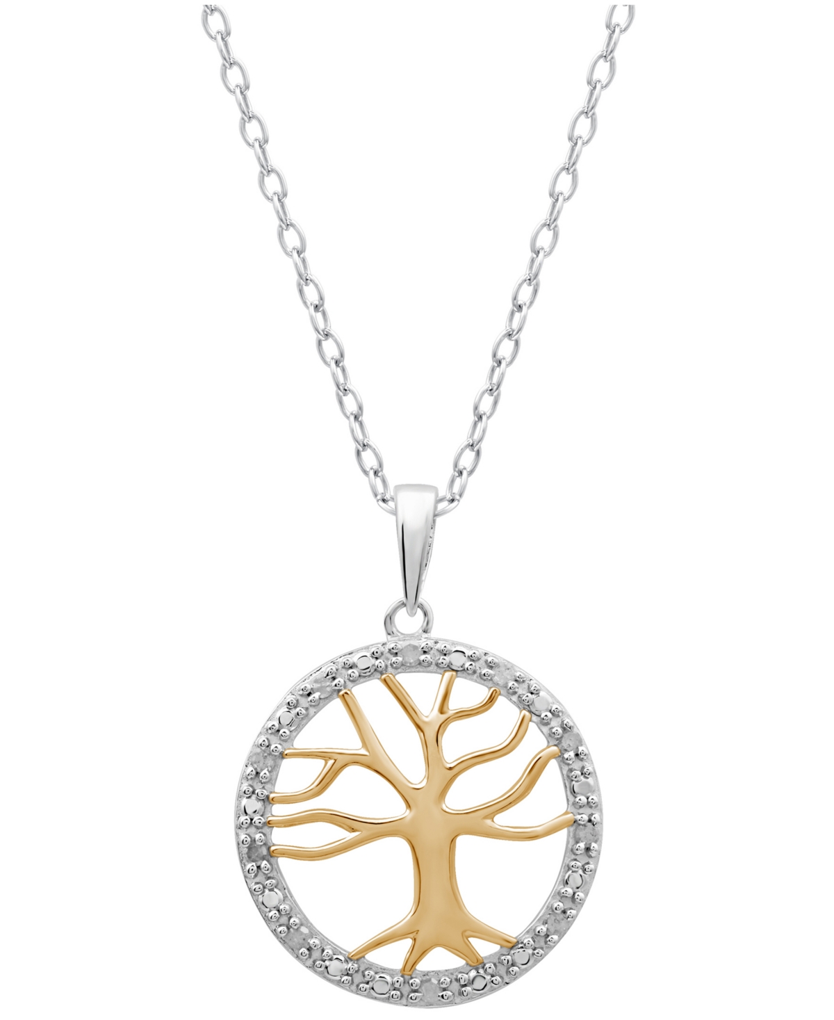 Click here for Diamond Family Tree Pendant Necklace (1/10 ct. t.w... prices