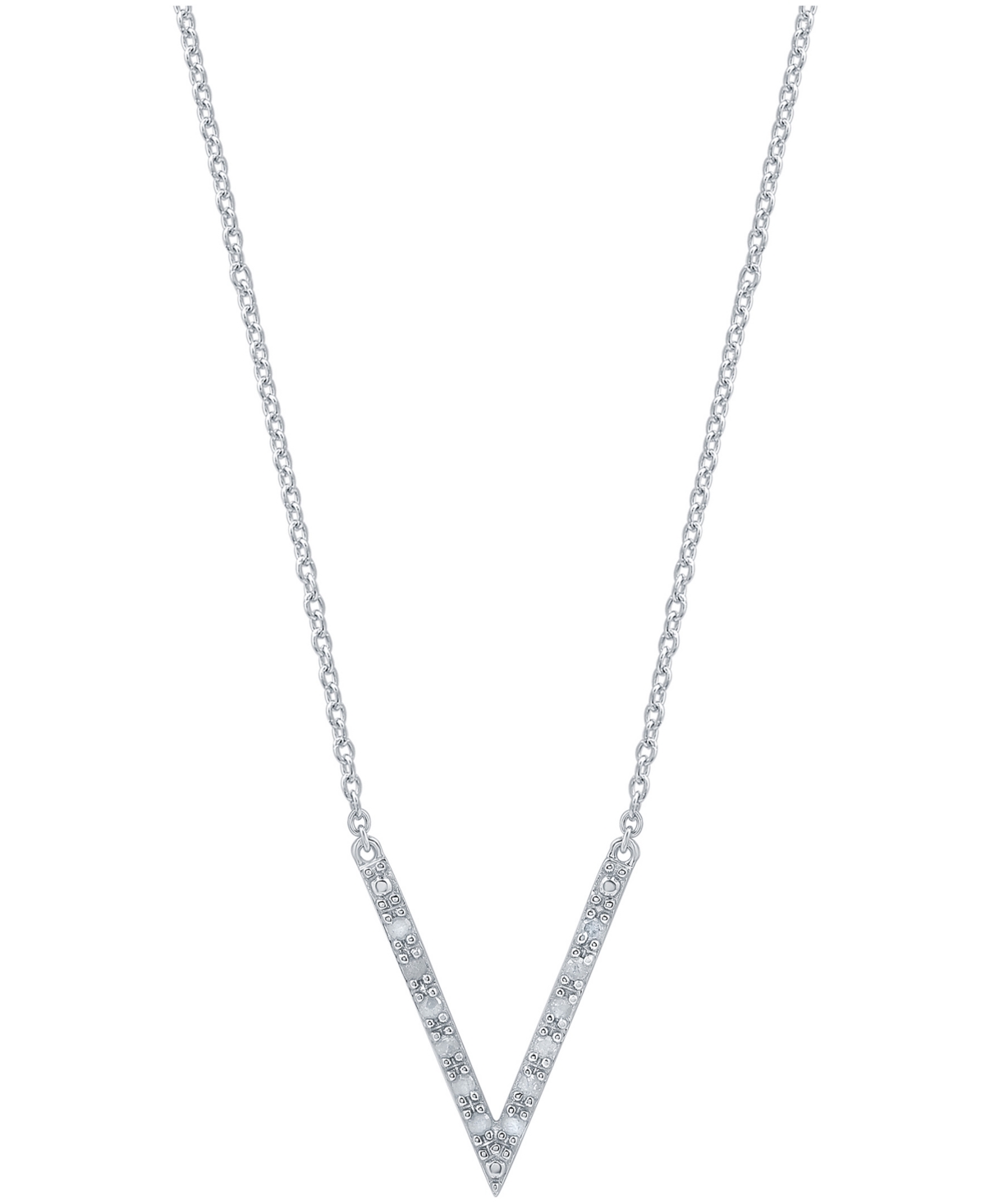 Click here for Diamond V Necklace (1/10 ct. t.w.) in Sterling Sil... prices