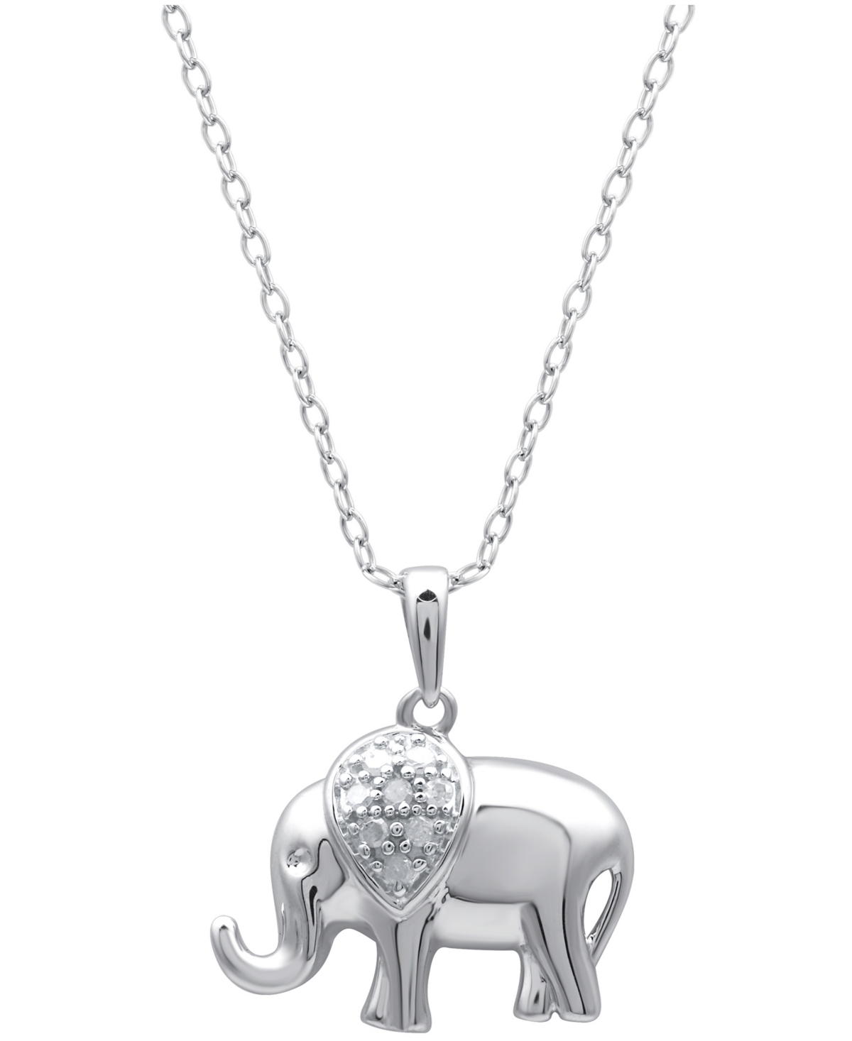 Click here for Diamond Elephant 18 Pendant Necklace in Sterling S... prices