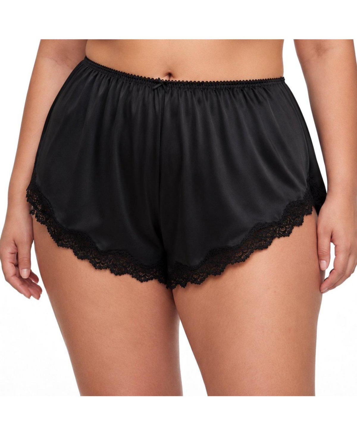 Click here for Torrid Plus Size Cheeky Lace Trim Short - Rich bla... prices