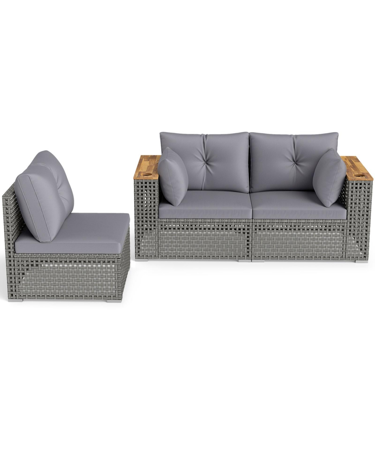 Click here for Sugift Patio Wicker Modular Sectional Set with 1 A... prices