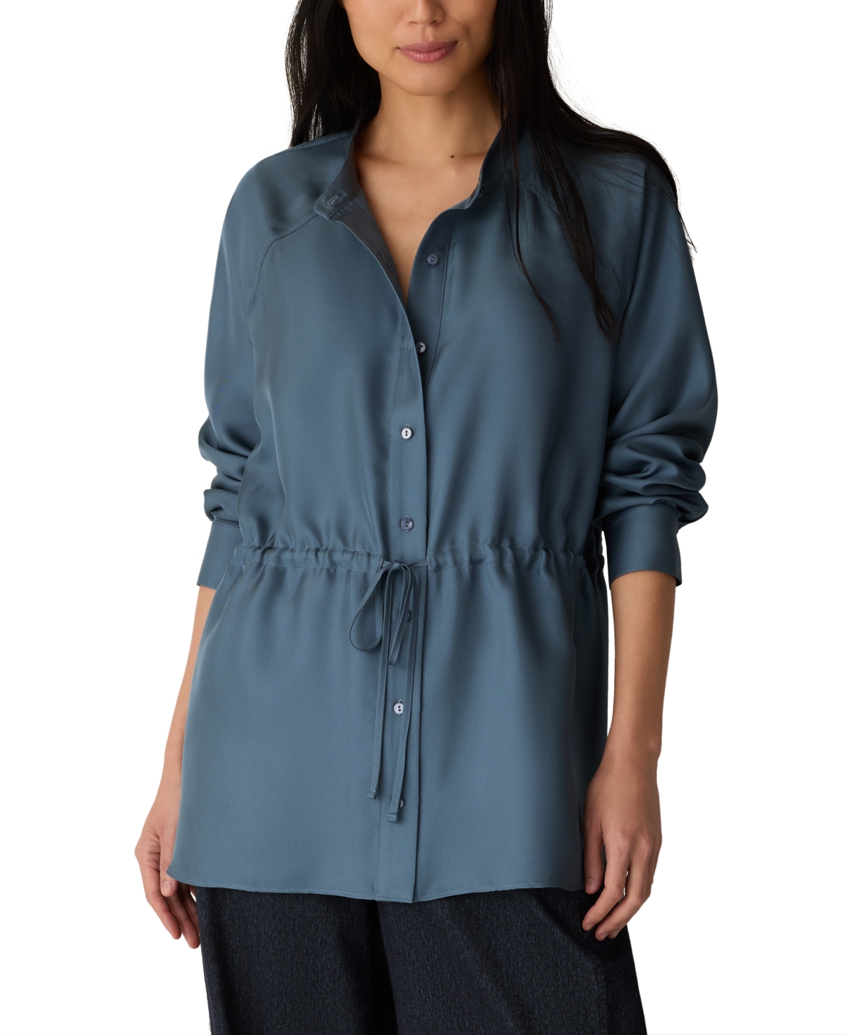 Click here for Eileen Fisher Womens Collared Button-Front Shirt -... prices