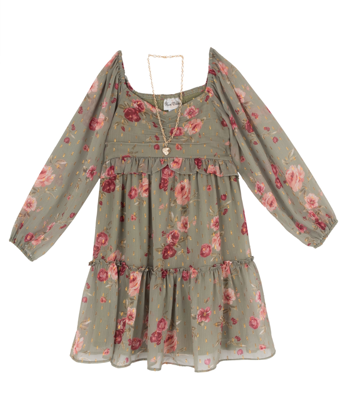 Click here for Rare Editions Girls 7-16 Printed Chiffon Long-Slee... prices