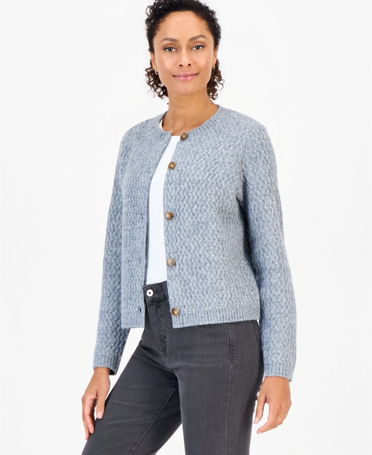 Click here for Style & Co Womens Stitch Crewneck Cardigan  Macys... prices