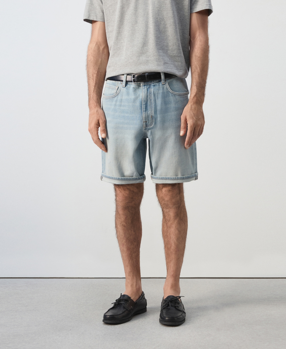 Click here for Mango Mens Slim-Fit Denim 9.45 Bermuda Shorts - Li... prices