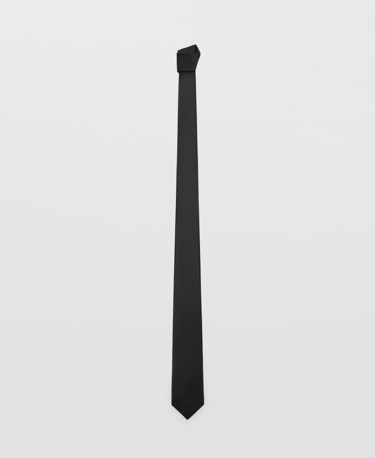 Click here for Mango Mens Smooth Micro-Structured Tie - Black prices