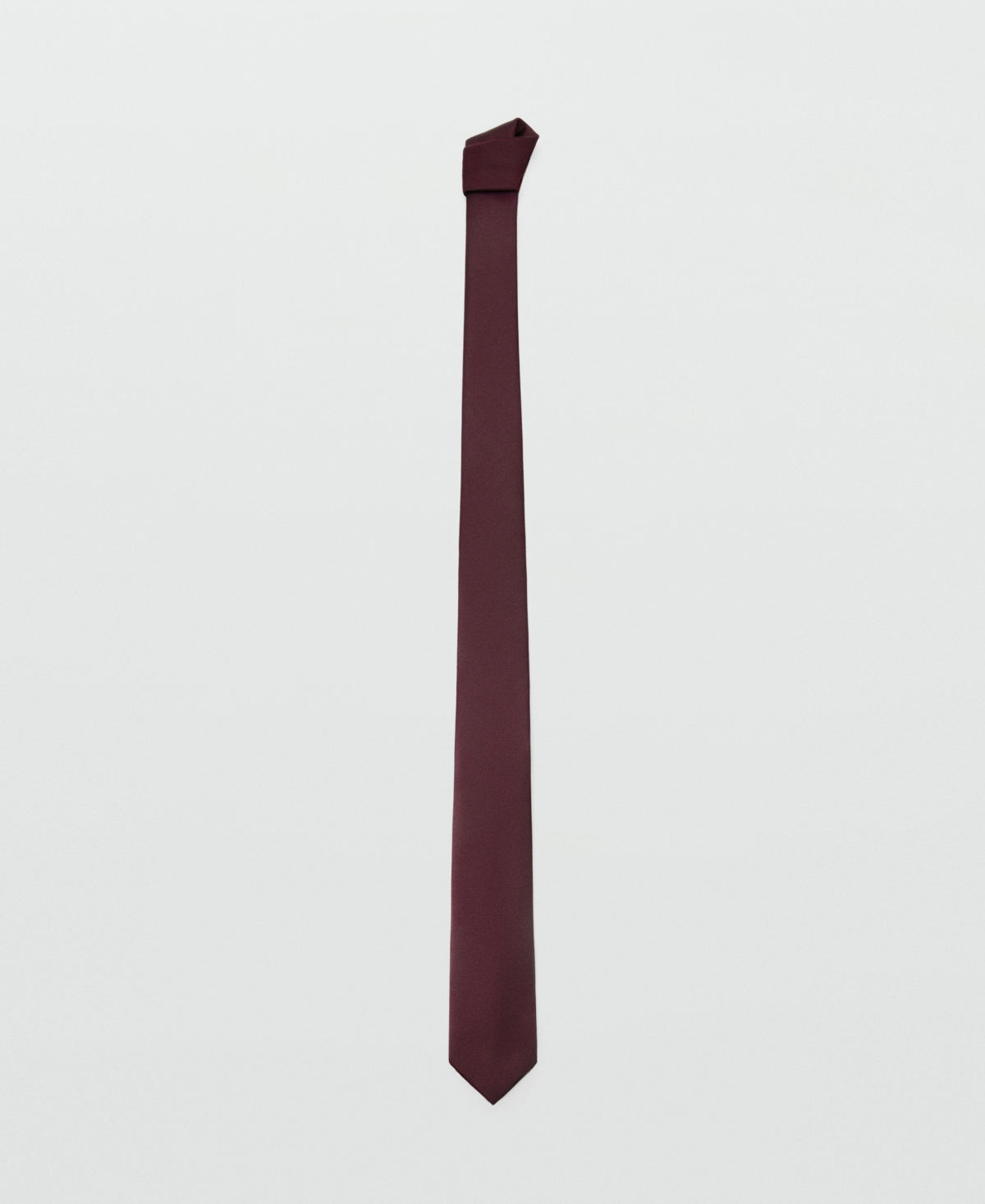 Click here for Mango Mens Smooth Micro-Structured Tie - Burgundy prices