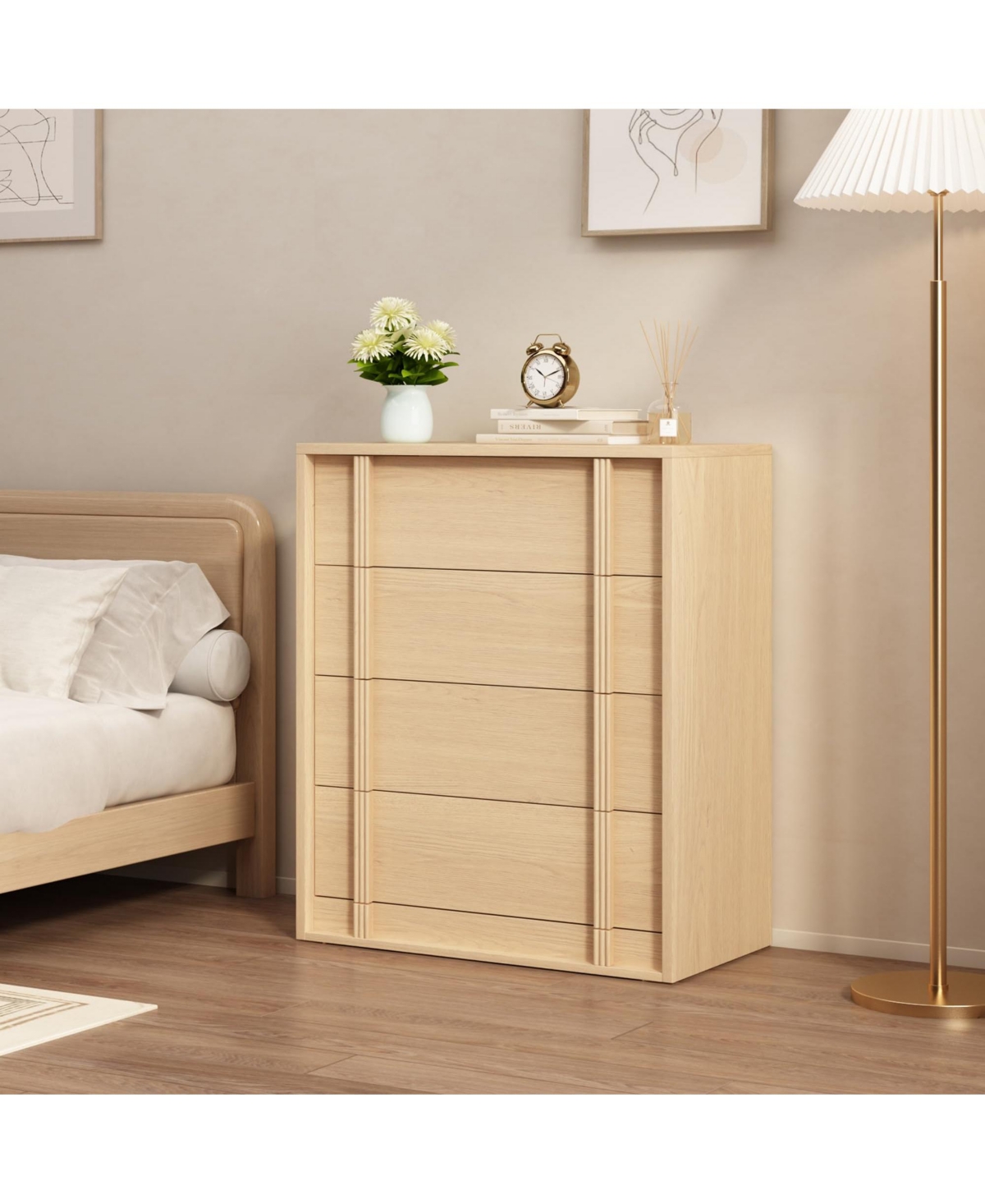 Click here for homfan with 4 Drawers for Bedroom  Modern Bedside... prices
