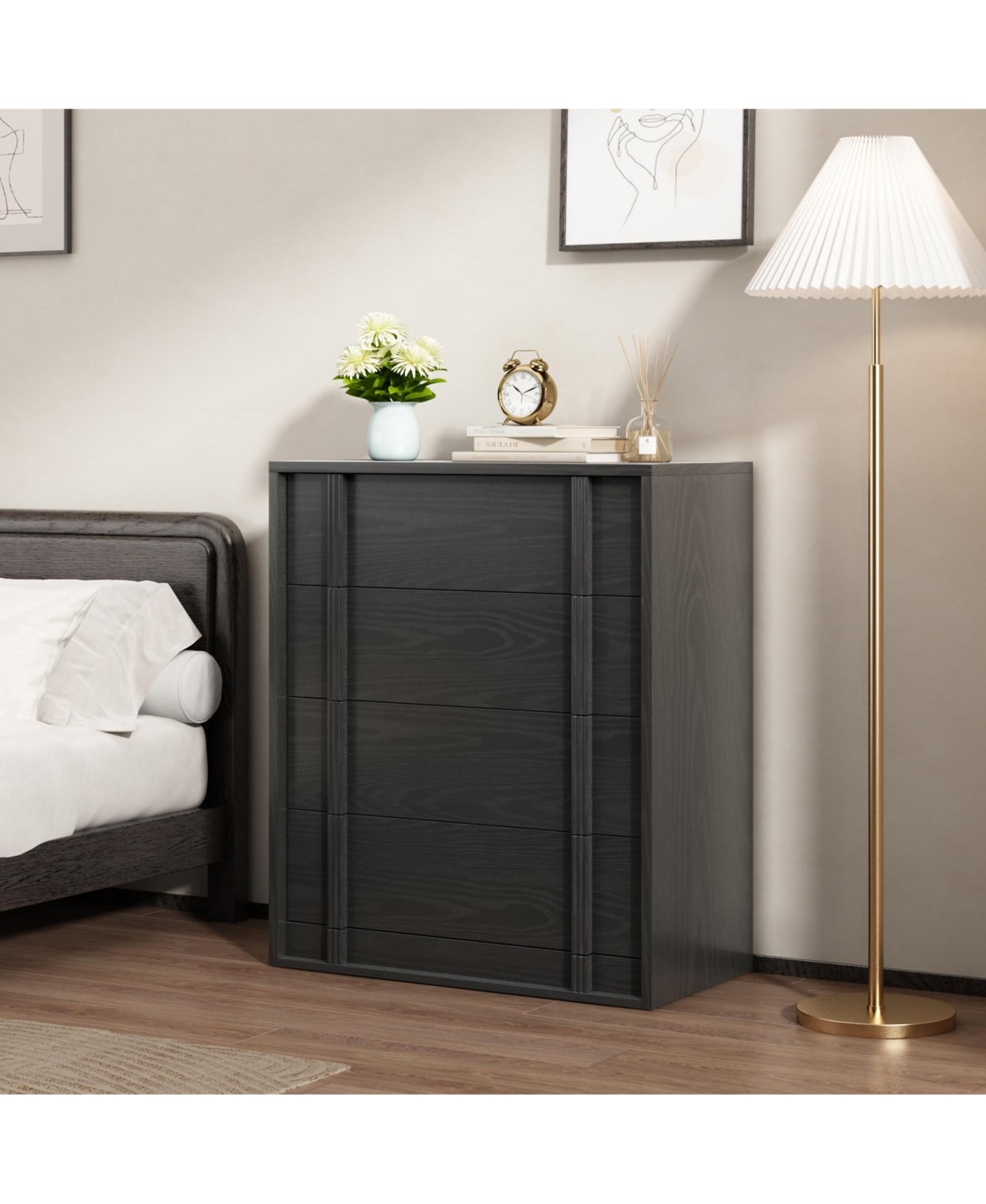 Click here for homfan with 4 Drawers for Bedroom  Modern Bedside... prices