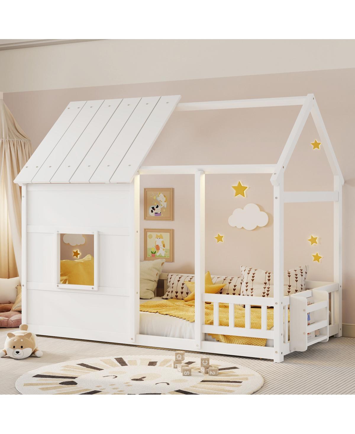 Click here for Streamdale Furniture Twin Size House Floor Bed Wit... prices