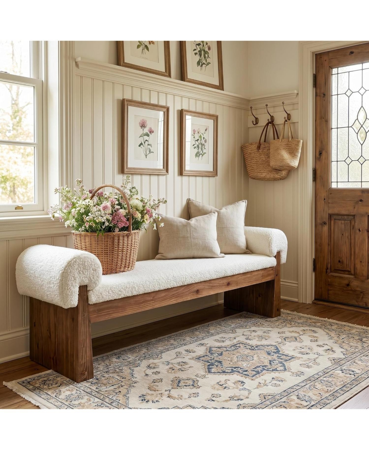 Click here for Tribesigns Solid Wood Bench: 55 with removable She... prices
