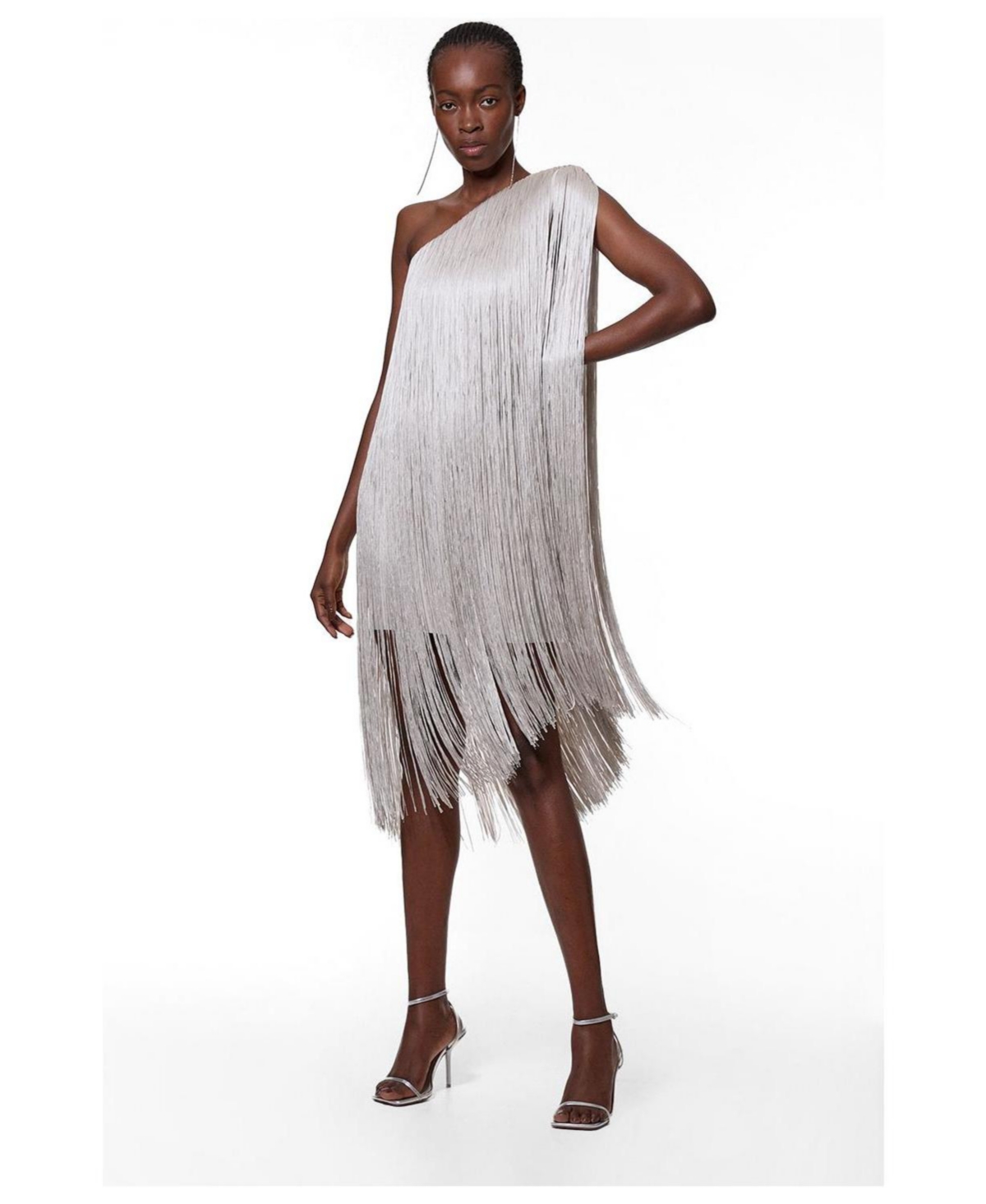 Click here for Karen Millen Womens One-Shoulder Fringe Mini Dress... prices
