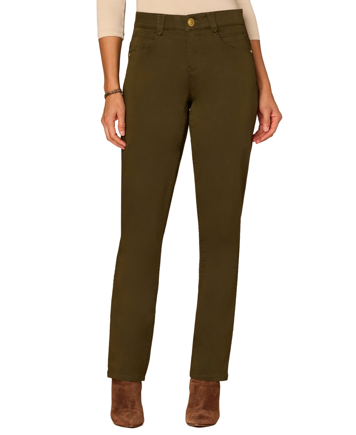 Click here for Democracy Petite Absolution Straight-Leg Jeans - D... prices