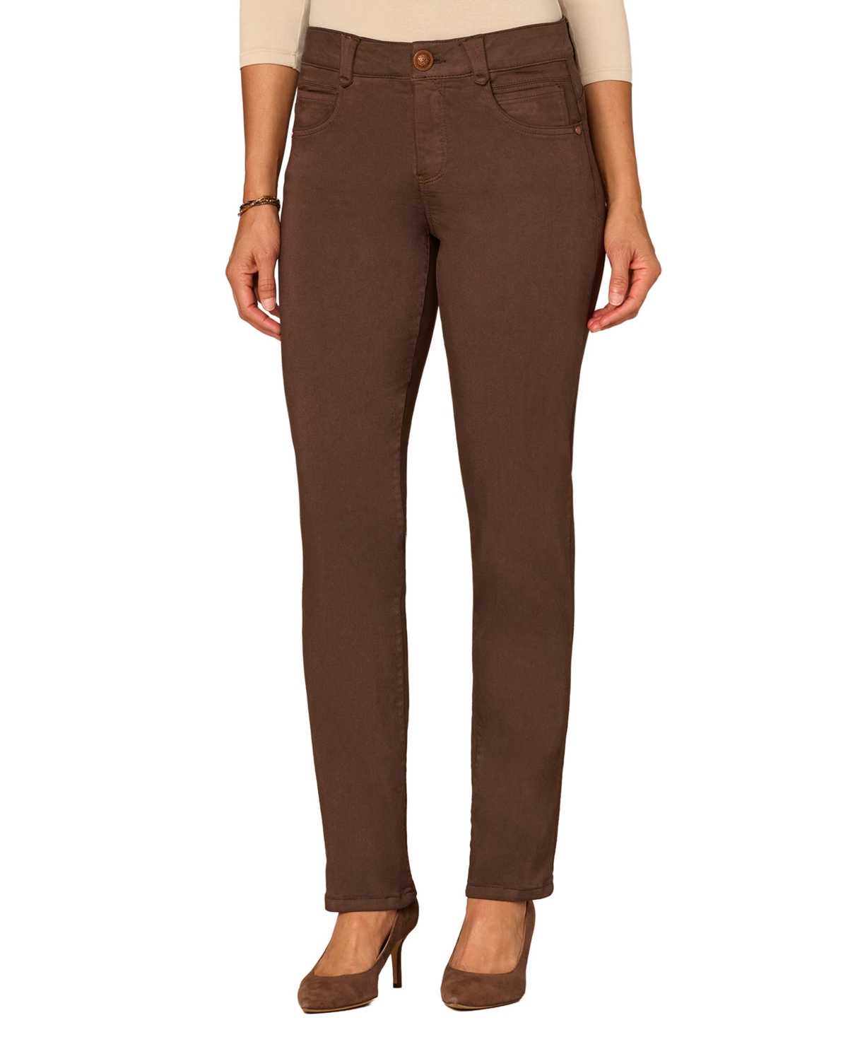Click here for Democracy Petite Absolution Straight-Leg Jeans - B... prices