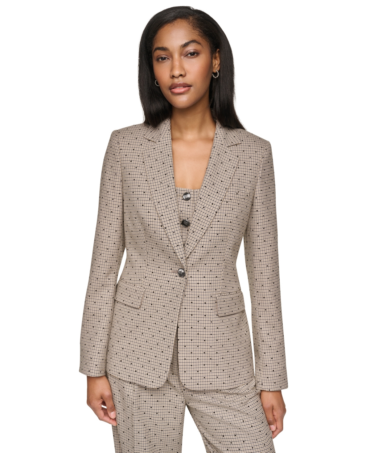 Click here for Dkny Womens One-Button Notch-Collar Blazer - Trave... prices