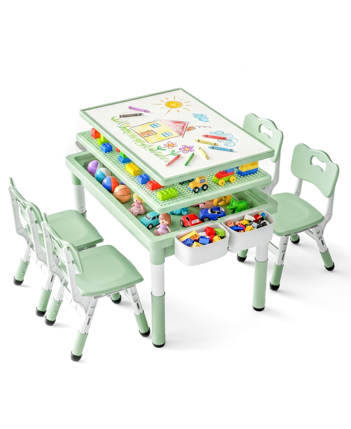 Click here for Kinder King Kids Table and 4 Chair Set  Activity D... prices