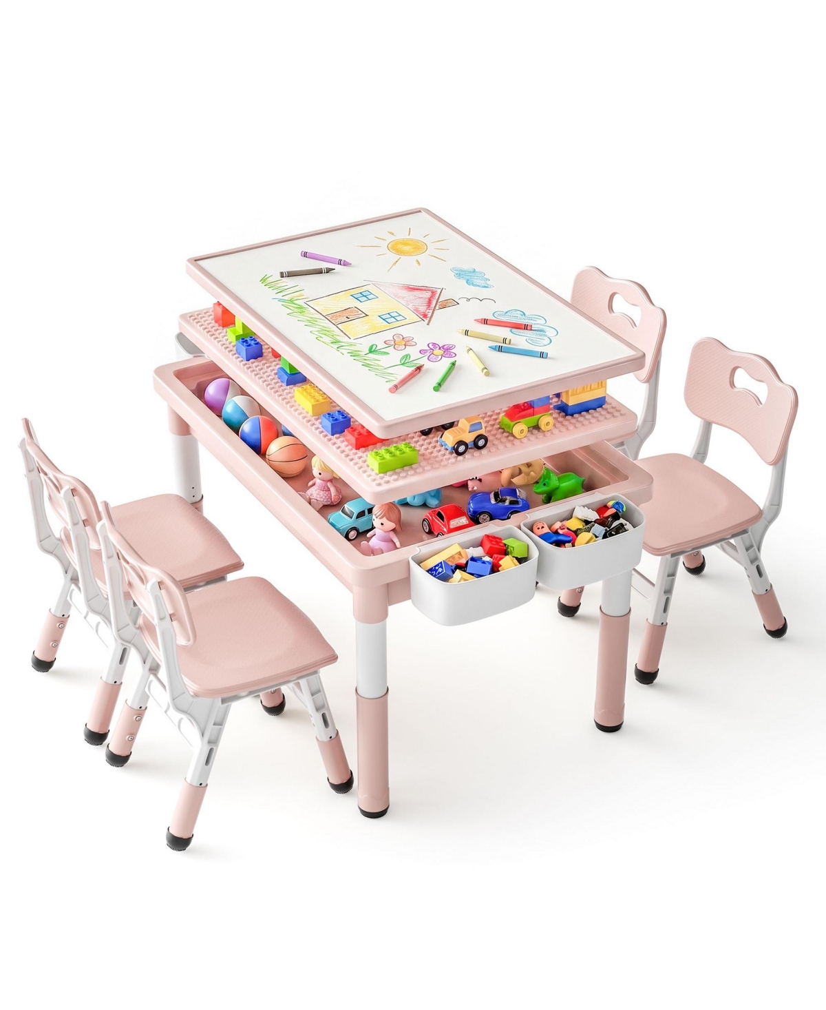 Click here for Kinder King Kids Table and 4 Chair Set  Activity D... prices